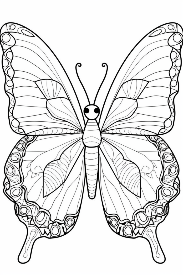 Kolorowanka dla dzieci zwierzęta, wiosna - motyl - Sunday Project