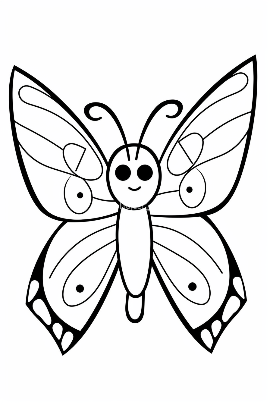 Kolorowanka dla dzieci zwierzęta - motyl - Sunday Project